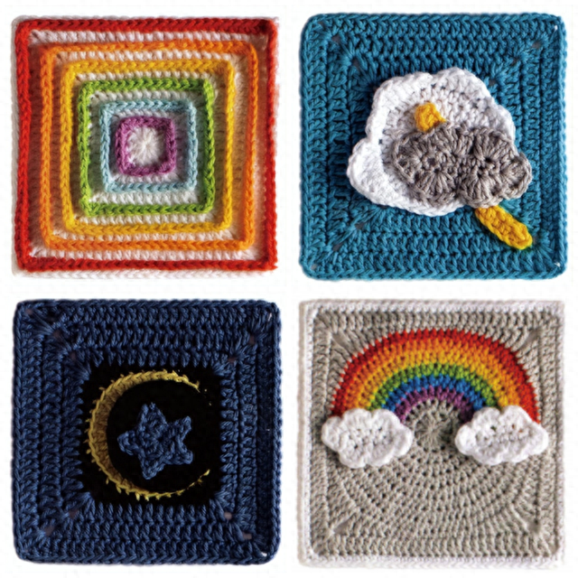 100 3D granny square patterns - flowers and plants - iNEWS